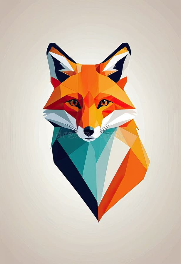 Low-poly Style Head of a Fox, Made of Geometric Triangles, Sharp ...