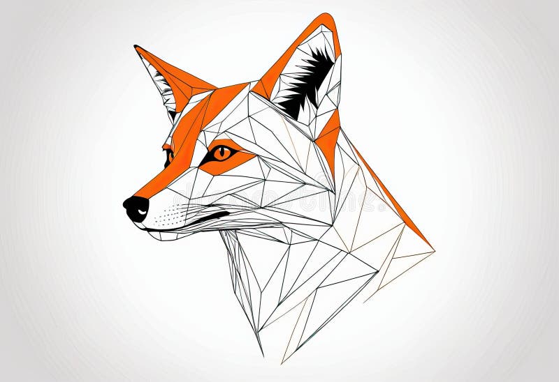 Low-poly Style Head of a Fox, Made of Geometric Triangles, Sharp ...