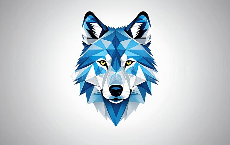 Low-poly Style Head of Wolf, Composed of Geometric Shapes Triangles ...
