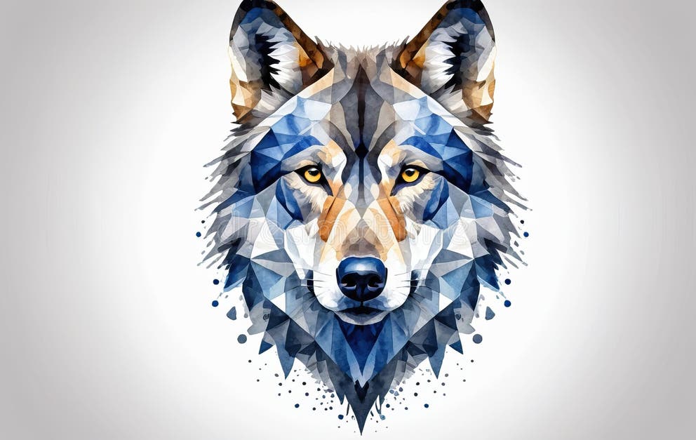 Low-poly Style Head of Wolf, Composed of Geometric Shapes Triangles ...
