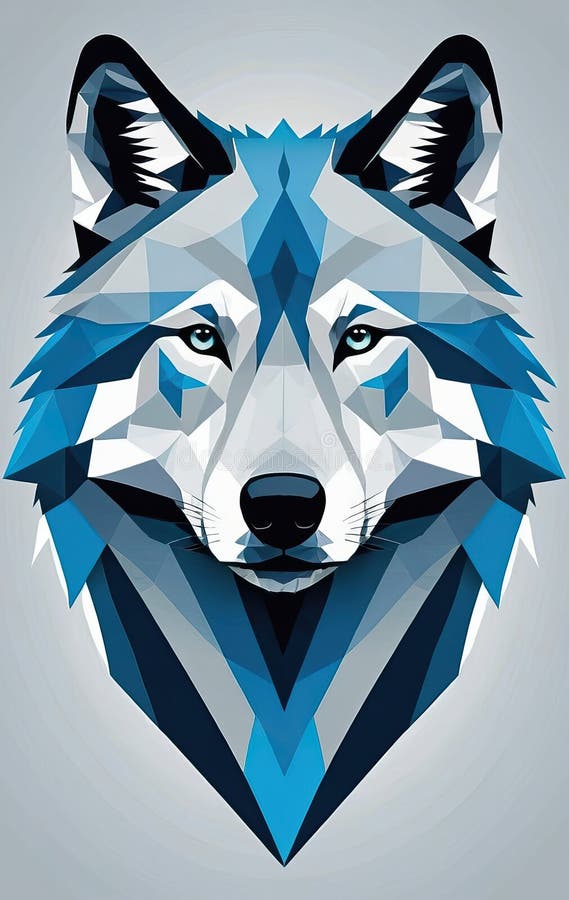 Low-poly Style Head of Wolf, Composed of Geometric Shapes Triangles ...