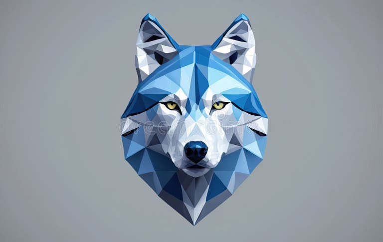 Low-poly Style Head of Wolf, Composed of Geometric Shapes Triangles ...