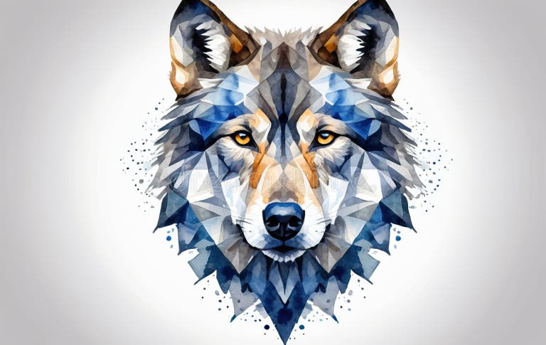 Low-poly Style Head of Wolf, Composed of Geometric Shapes Triangles ...