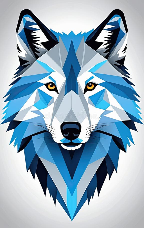 Low-poly Style Head of Wolf, Composed of Geometric Shapes Triangles ...