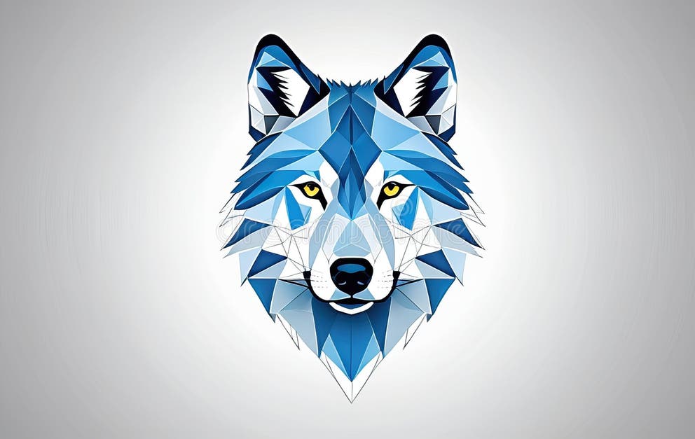Low-poly Style Head of Wolf, Composed of Geometric Shapes Triangles ...