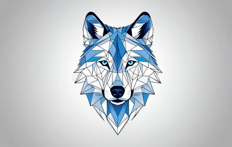 Low-poly Style Head of Wolf, Composed of Geometric Shapes Triangles ...