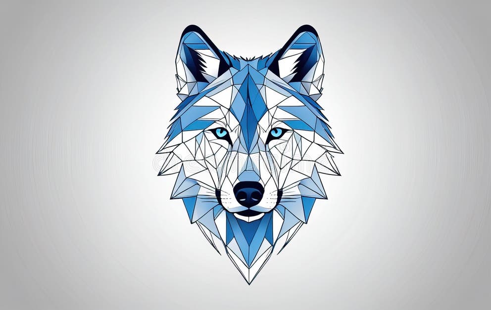 Low-poly Style Head of Wolf, Composed of Geometric Shapes Triangles ...