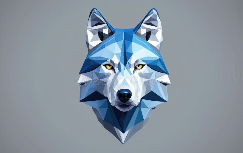 Low-poly Style Head of Wolf, Composed of Geometric Shapes Triangles ...
