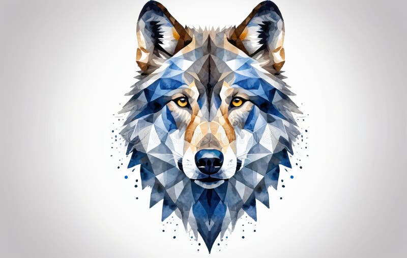 Low-poly Style Head of Wolf, Composed of Geometric Shapes Triangles ...