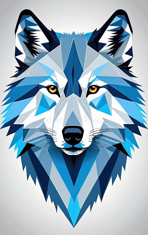 Low-poly Style Head of Wolf, Composed of Geometric Shapes Triangles ...