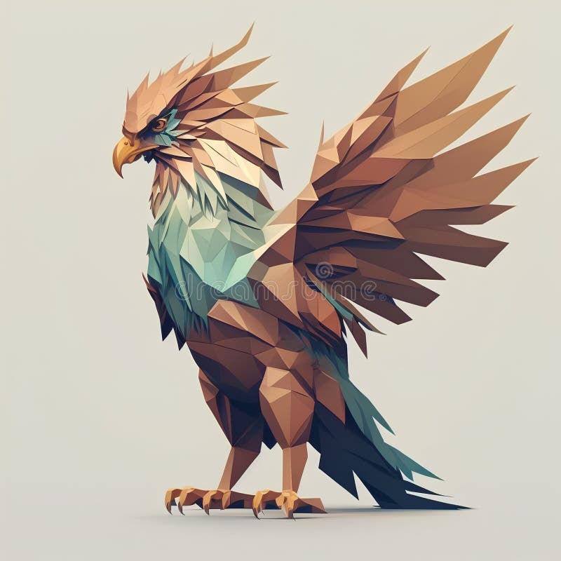 Low Poly Style Illustration of an Eagle. Polygonal Style Stock ...