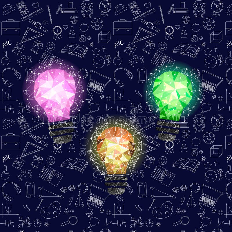 Low Poly Style Light Purple Blue and Green Bulb. Vector Abstract ...