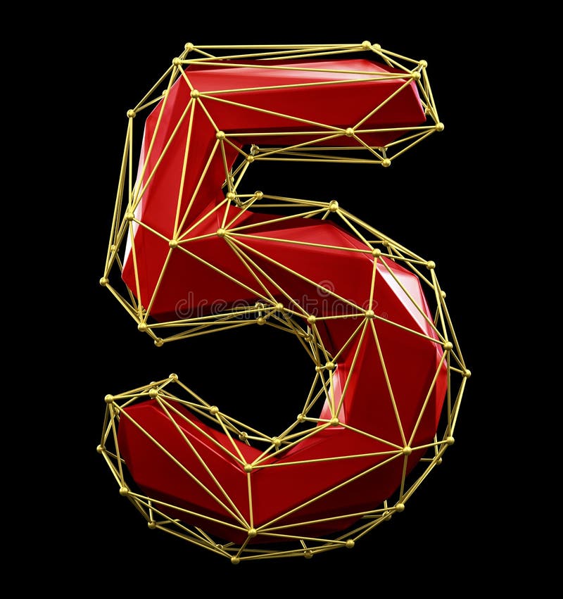 Low Poly Style Number 5 Stock Illustrations – 129 Low Poly Style Number ...