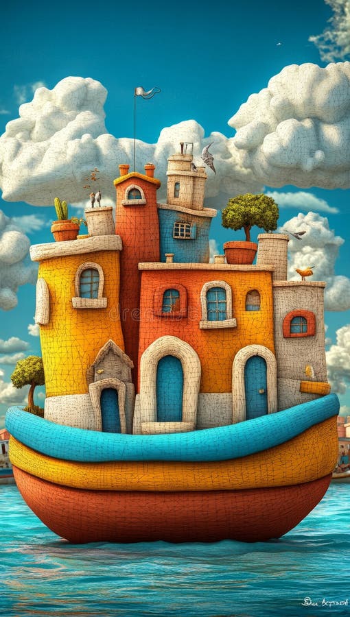 A Low-poly Styled House Floating with a Distinct Winter/summer Theme ...