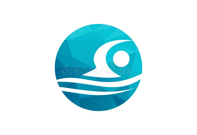 Low Poly and Swim Logo Design, Vector Illustration Stock Illustration ...