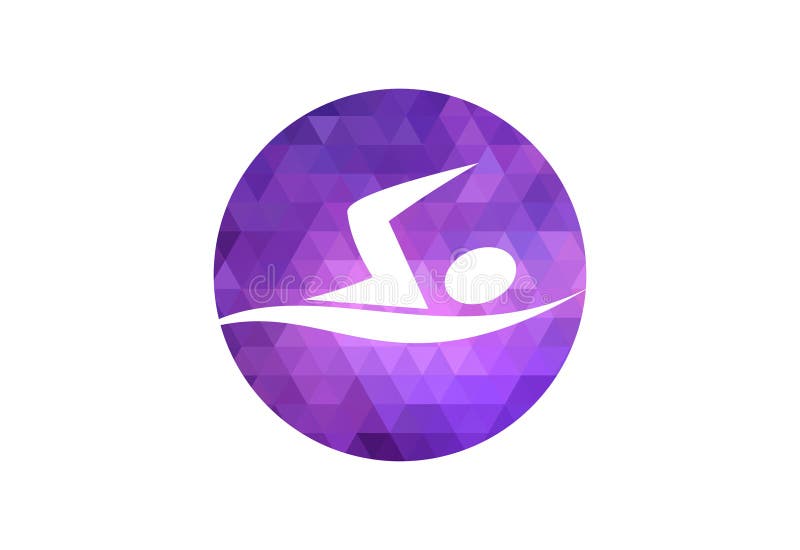 Low Poly and Swim Logo Design, Vector Illustration Stock Illustration ...