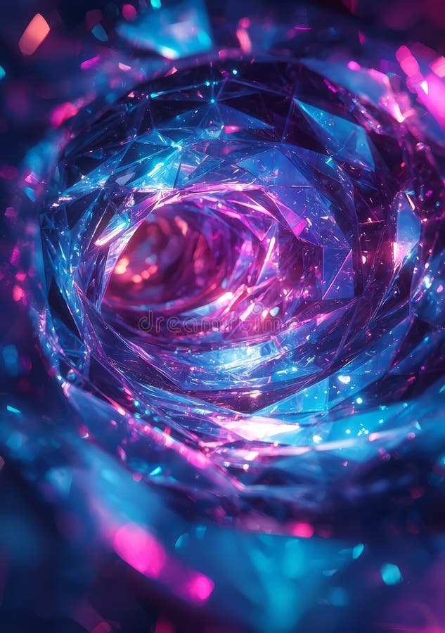 A Low-poly, Swirling Vortex with Glowing Blue and Purple Hues ...