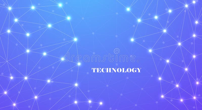 Low Poly Technology Network Background - Digital Connections in Blue ...