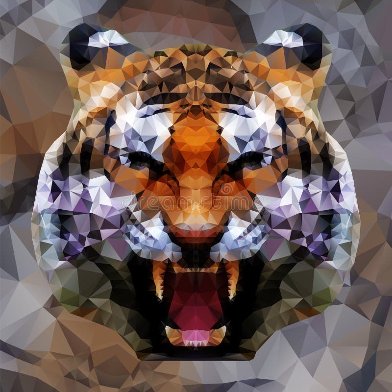 Low Poly Tiger Design, Vector Illustration Stock Vector - Illustration ...