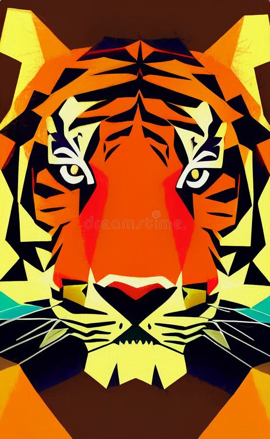 Low Poly Tiger - Digital Art Stock Illustration - Illustration of ...