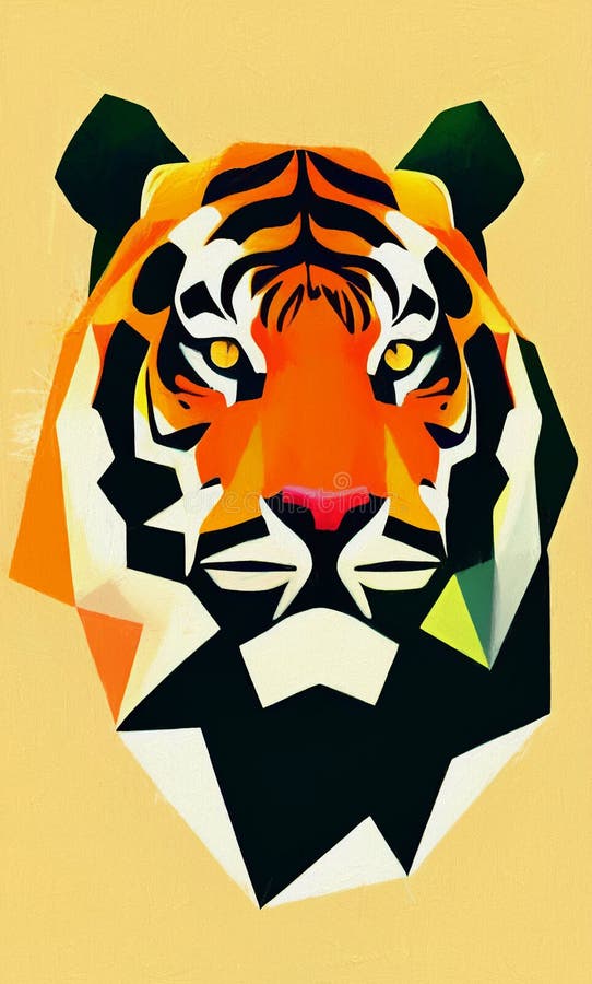 Low Poly Tiger - Digital Art Stock Illustration - Illustration of ...