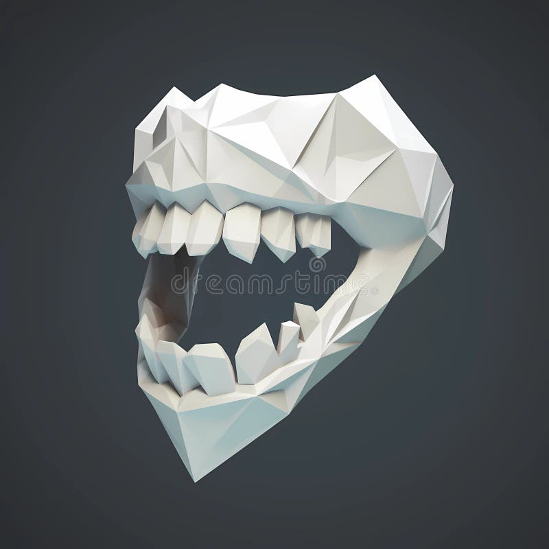 Low Poly Tooth Art. AI Generated. Stock Illustration - Illustration of ...