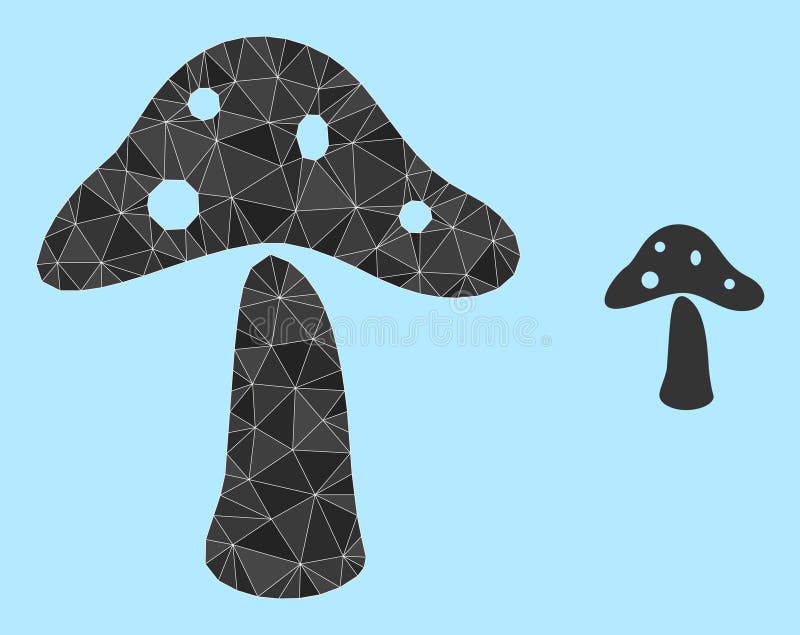 Vector Triangle Filled Toxic Mushroom Icon Stock Vector - Illustration ...