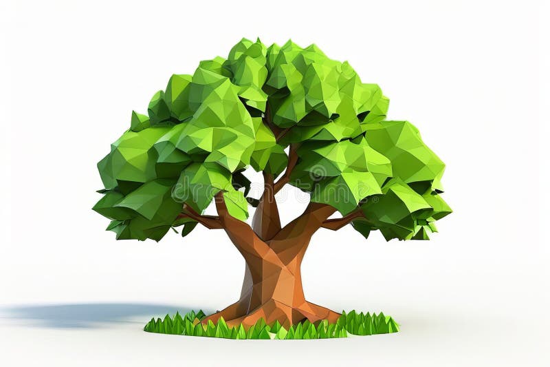 Low Poly Tree Animationa Low Poly Tree is Animated Creating a Se Stock ...