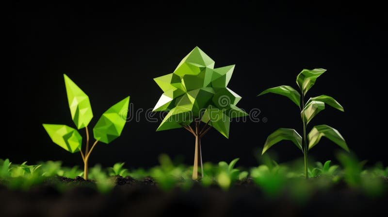 Low Poly Tree Growth Stages 3D Printed Models Illustrating the Life ...