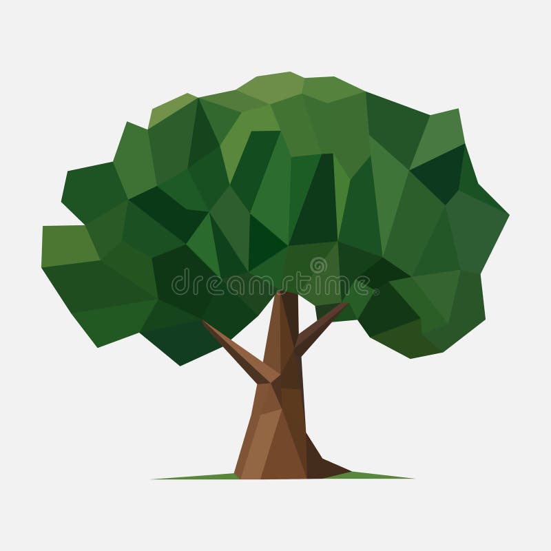 Low poly tree illustration stock vector. Illustration of graphic ...