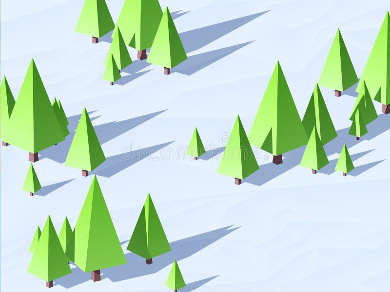 Low poly trees stock illustration. Illustration of abstract - 89711104