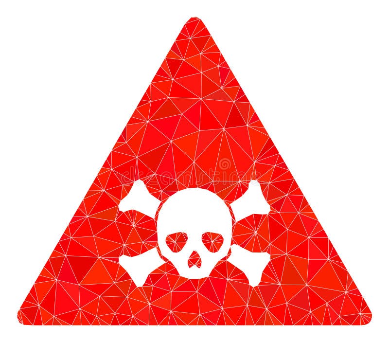 Skull Toxic Warning Low-Poly Mocaic Icon Stock Vector - Illustration of ...
