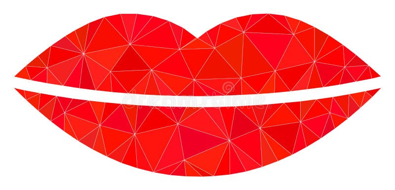 Smile Lips Low-Poly Mocaic Icon Stock Vector - Illustration of love ...