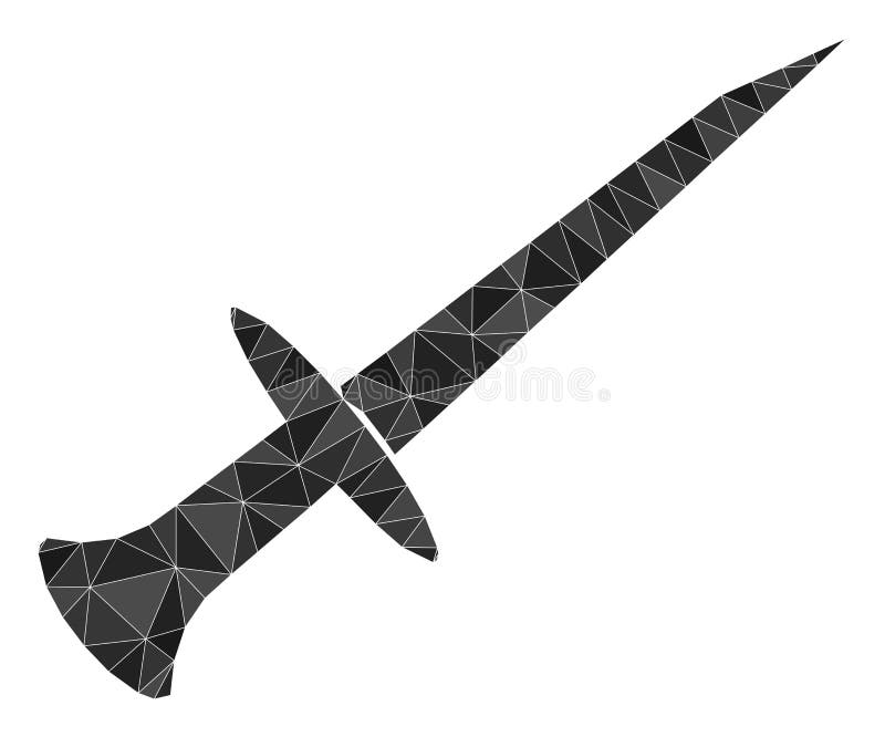 Sword Lowpoly Mocaic Icon stock vector. Illustration of shield - 240178695