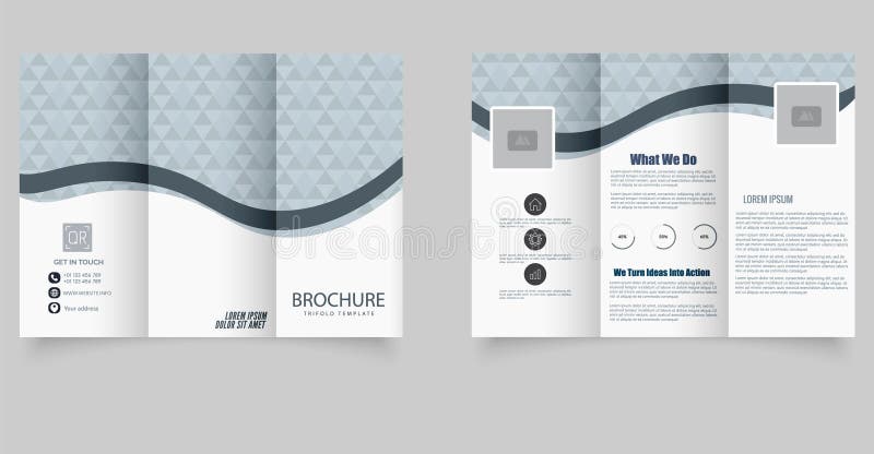 Low Poly Trifold Brochure Template. Stock Vector - Illustration of ...