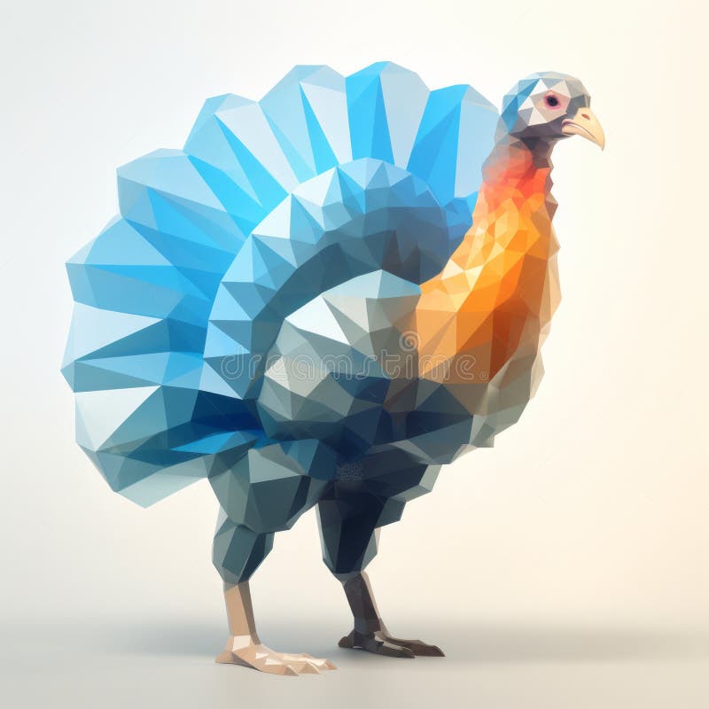 A Low Poly Turkey Made from Triangles Stock Illustration - Illustration ...