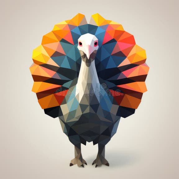 A Low Poly Turkey is Shown in an Abstract Style Stock Illustration ...