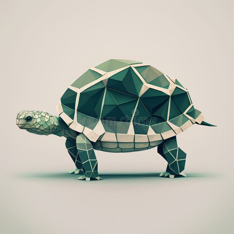 Turtle, Low Poly ,on White Background Stock Vector - Illustration of ...