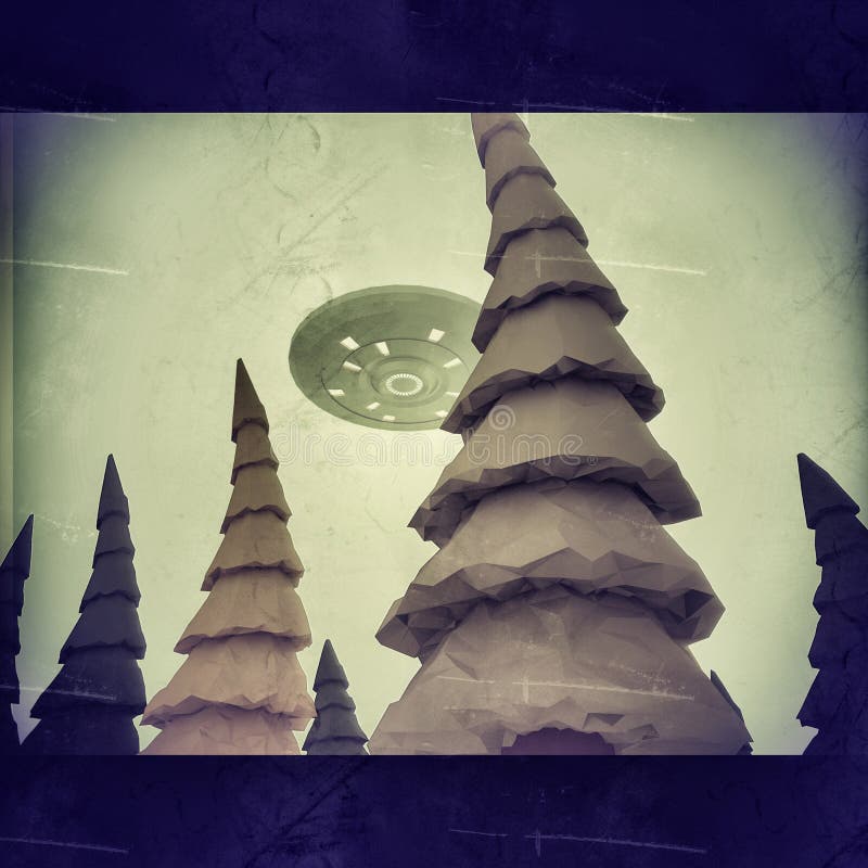 Ufo Over Trees Stock Illustrations – 45 Ufo Over Trees Stock ...