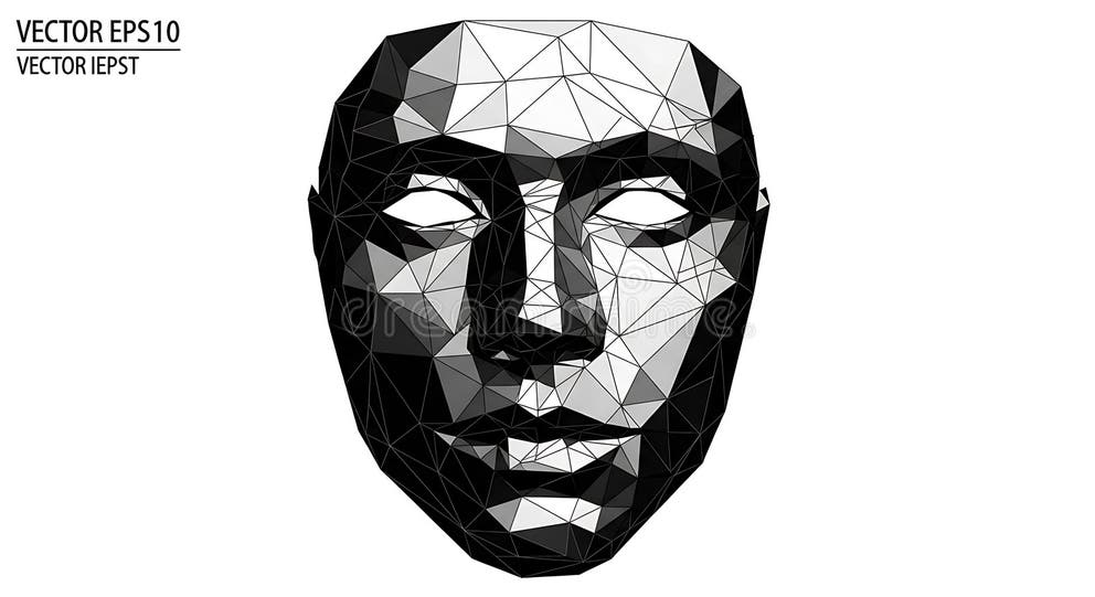 A Low-poly Vector Art Depiction of a Human Face, Characterized by ...