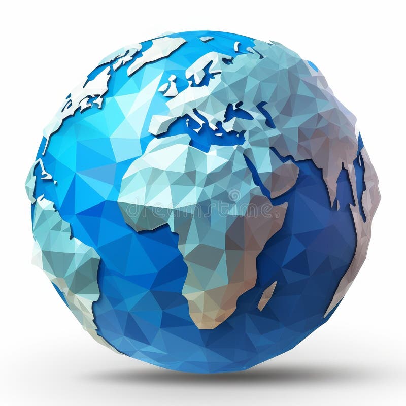 Low Poly Vector Globe Illustration with Dynamic Colors, Ai Generated ...