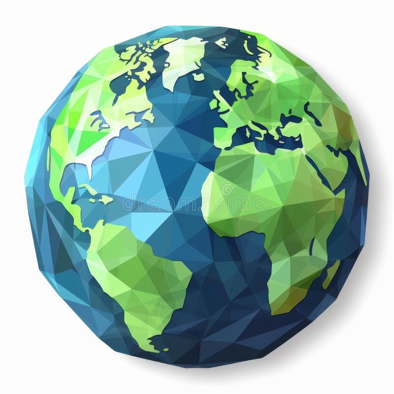 Low Poly Vector Globe Illustration with Dynamic Colors, Ai Generated ...