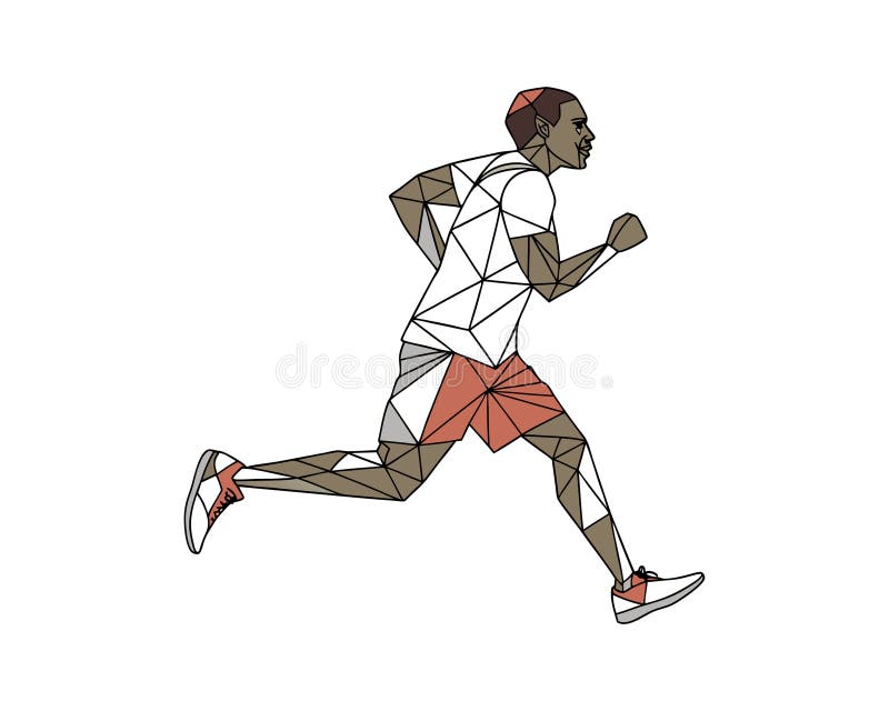 Low Poly Vector of Male Runner Geometric Polygon Jogging Illustration ...