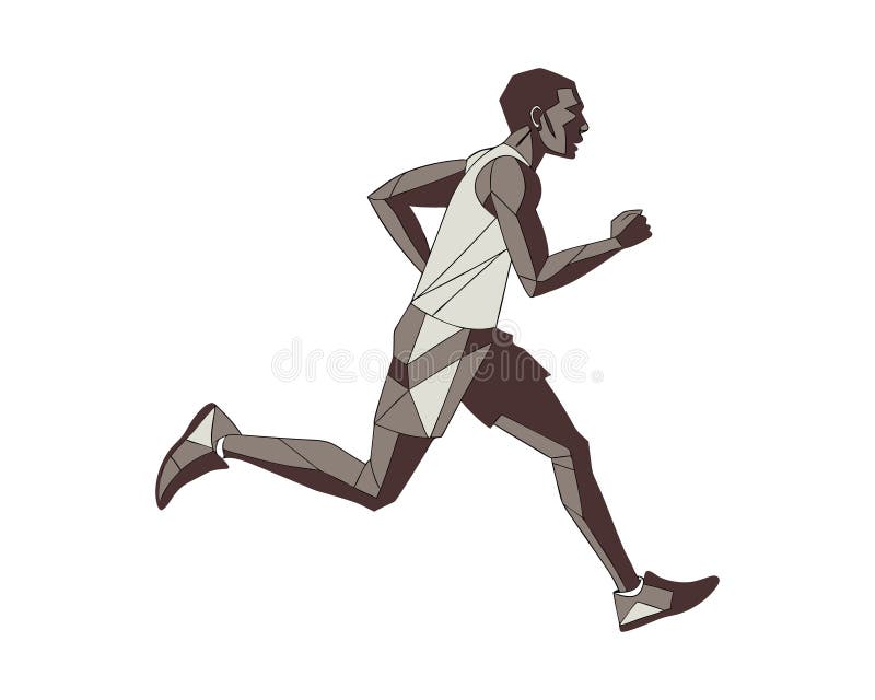 Low Poly Vector of Male Runner Geometric Polygon Jogging Illustration ...
