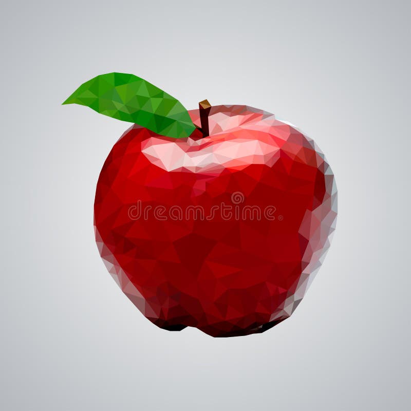 Low poly vector red apple stock vector. Illustration of appetizing ...