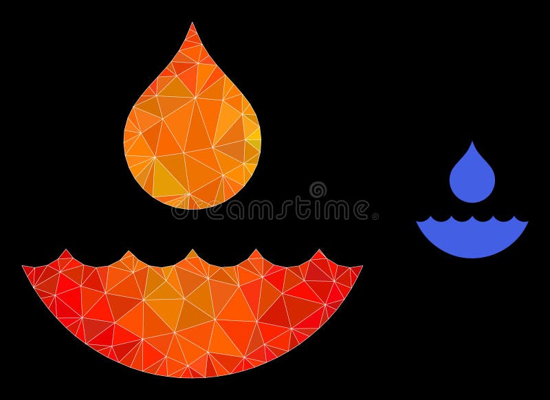 Vector Triangle Filled Water Icon with Orange Colored Gradient Stock ...
