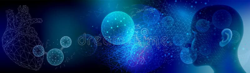 Low Poly Water Molecule Structure 3D Render Concept. Polygonal Science ...