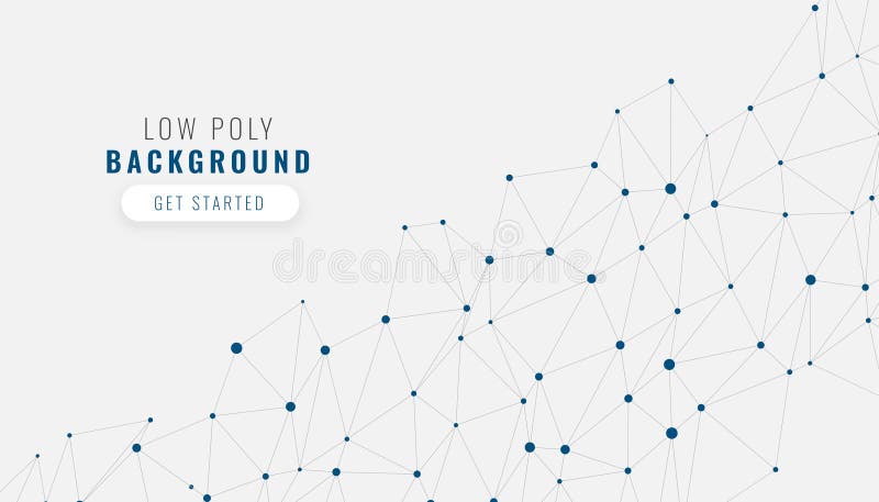 Low Poly White Network Connection Background Stock Vector ...