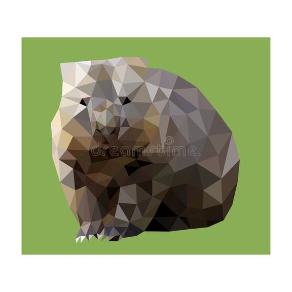 Low Poly Wild Vector Vombat Stock Vector - Illustration of cartoon ...