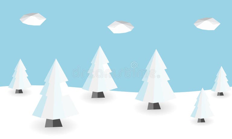 Low Poly Winter Landscape Vector Background. Stock Vector ...